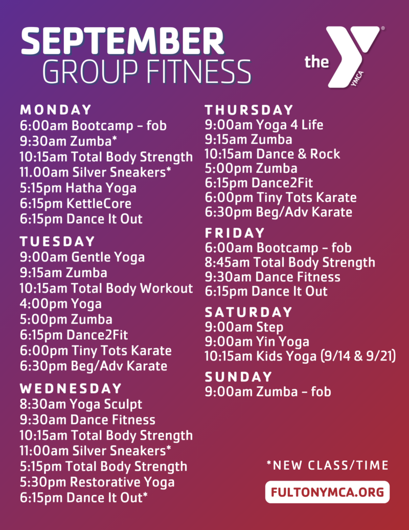Schedules - Fulton Family YMCA